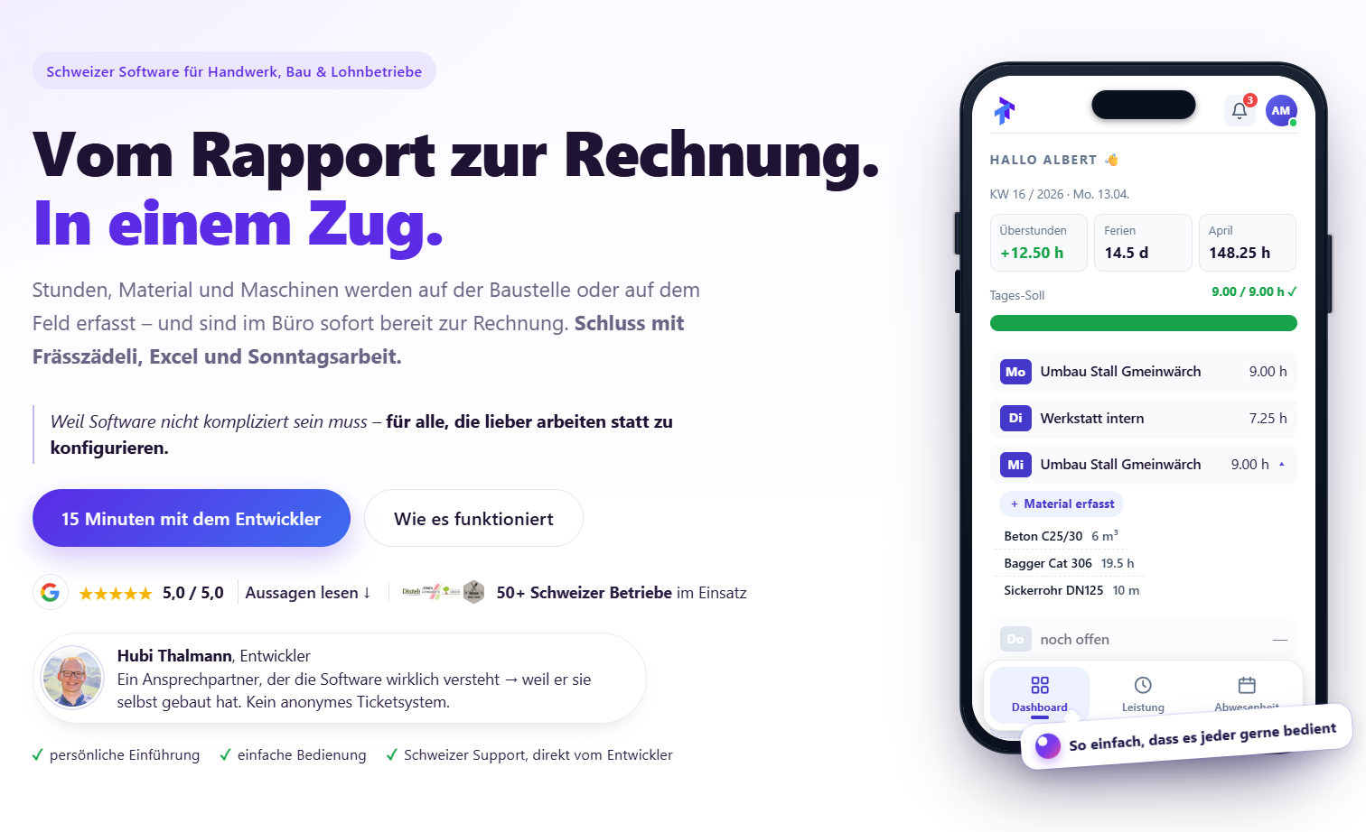 Digitale Rapporte für Bau & Handwerk | Thalmanntools